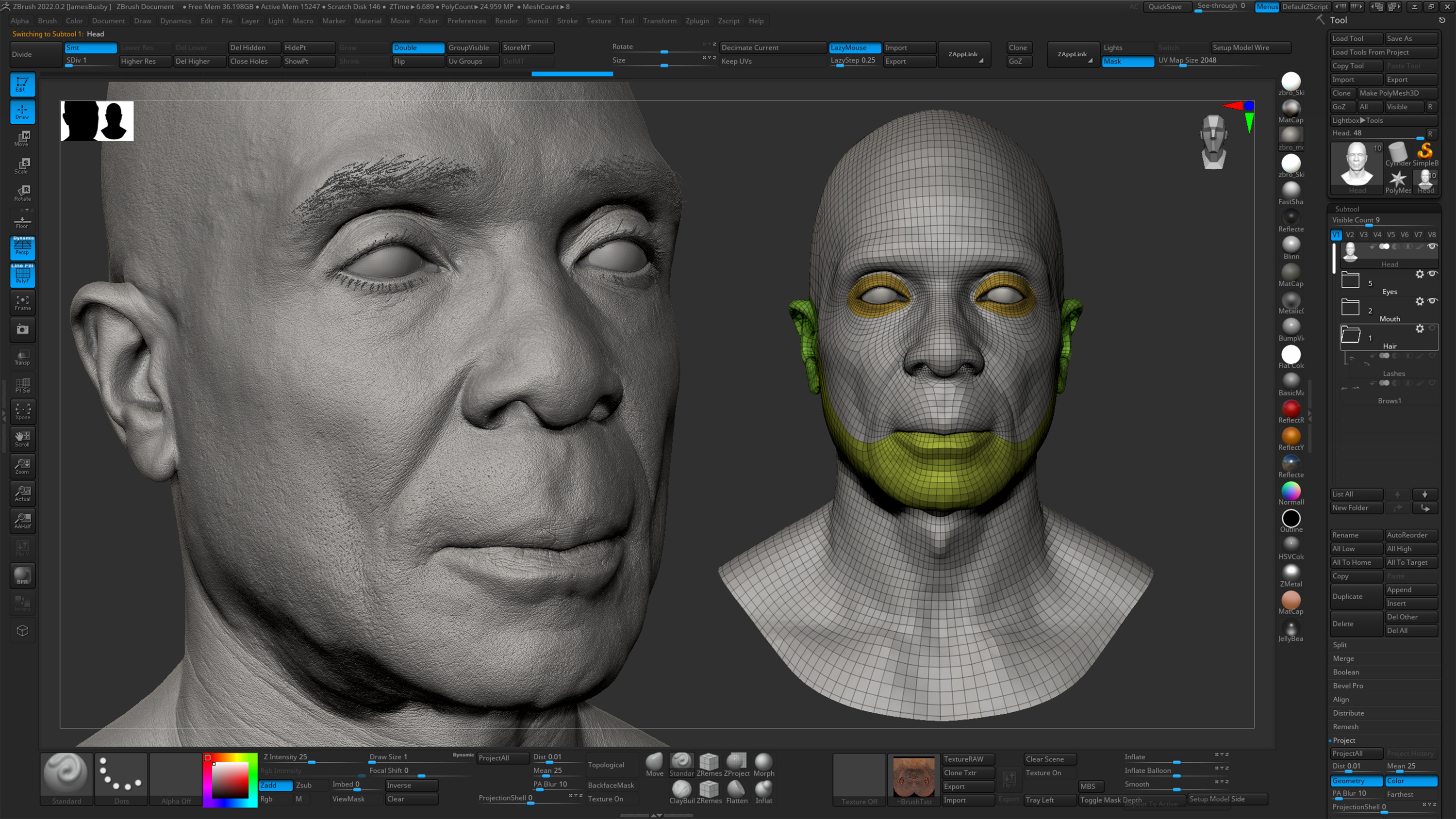 HD Male 3D Head Model 37